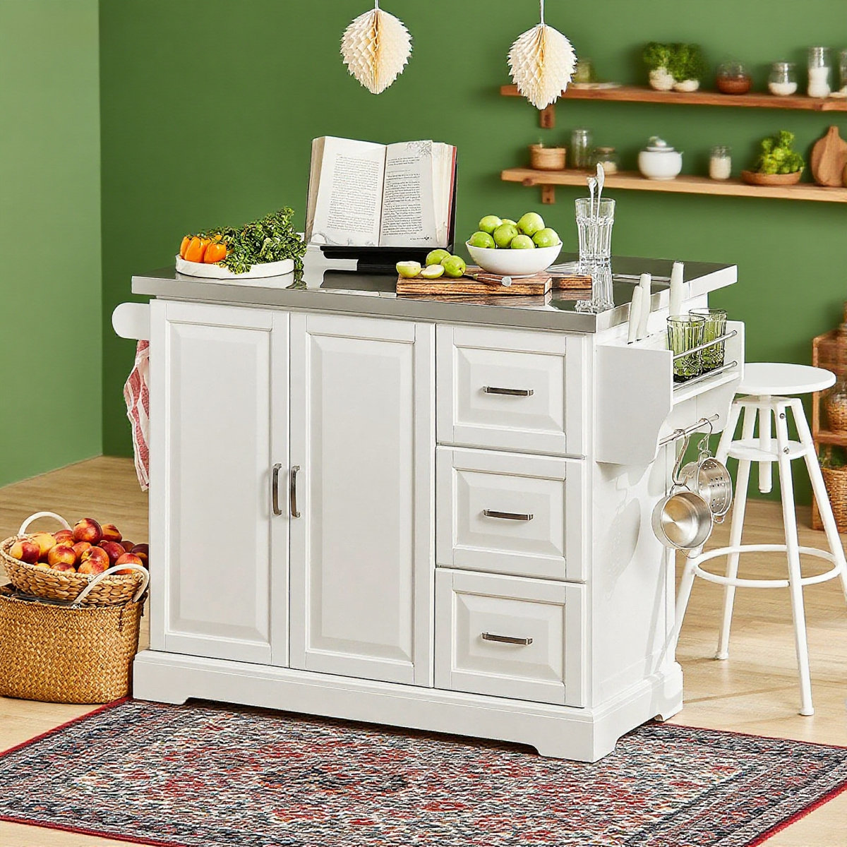 Marlow Home Co. Dyri 30 Cm Kitchen Island with Stainless Steel Top & Reviews | Wayfair.co.uk